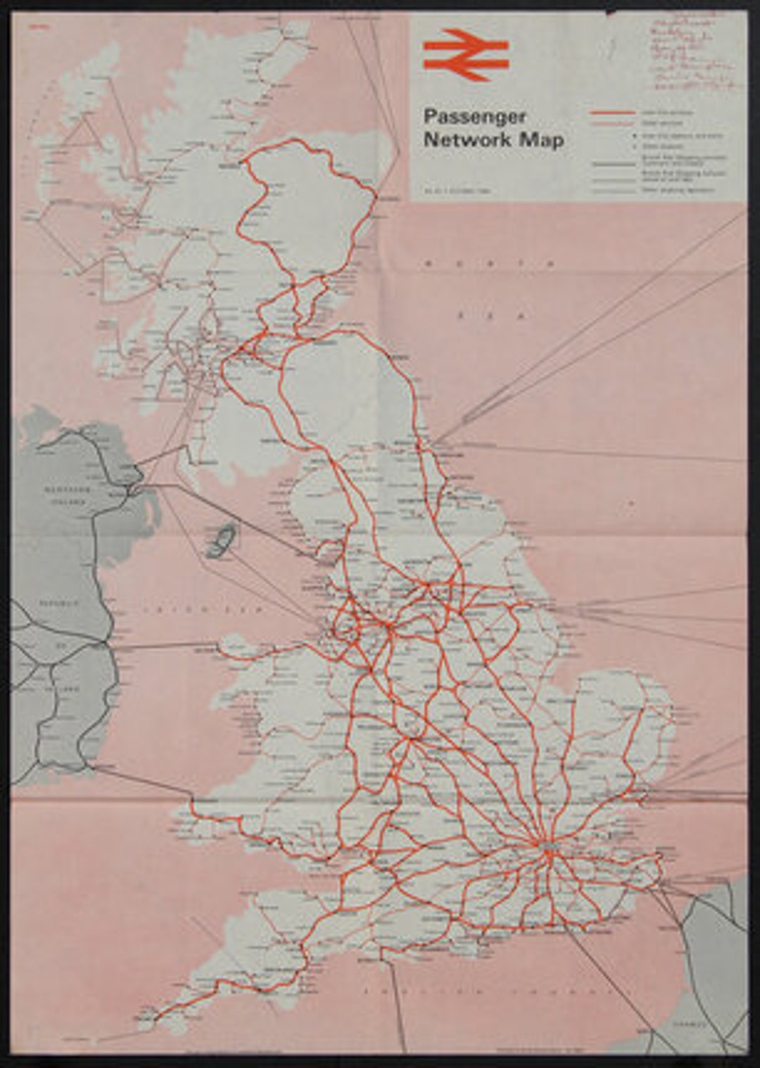 Passenger Network Map - October 1968 - British Railways Approximate ...