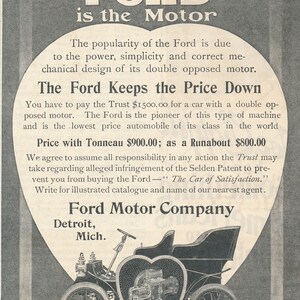 3 Vintage Print Ads for Ford in the 1900's - Etsy