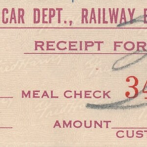 Santa Fe Railway Dining Car and Lounge Car Receipts Lot of 3 - Etsy