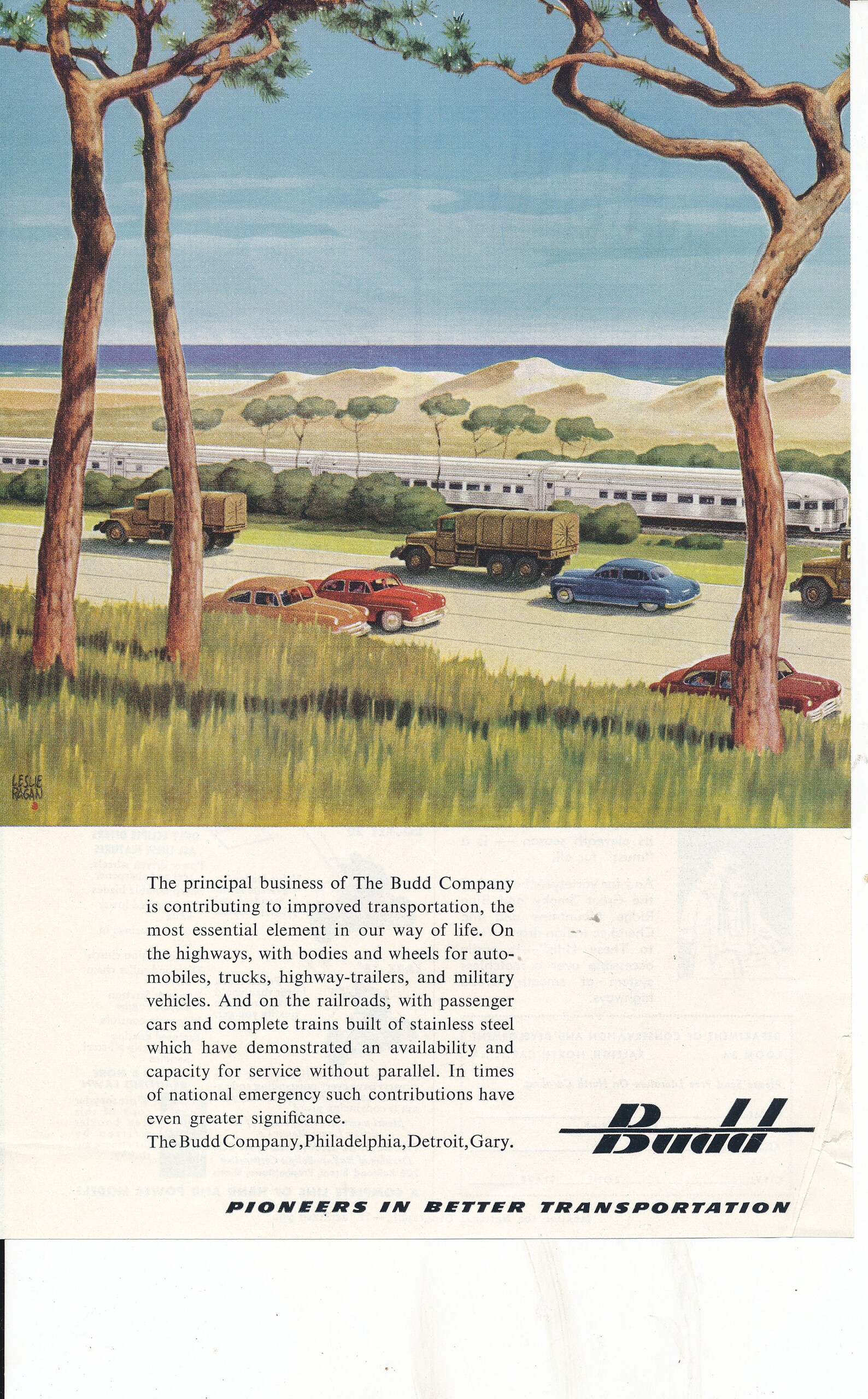 Budd Railcar Company 3 Magazine Print Ad's 1950's Promoting New Trains ...
