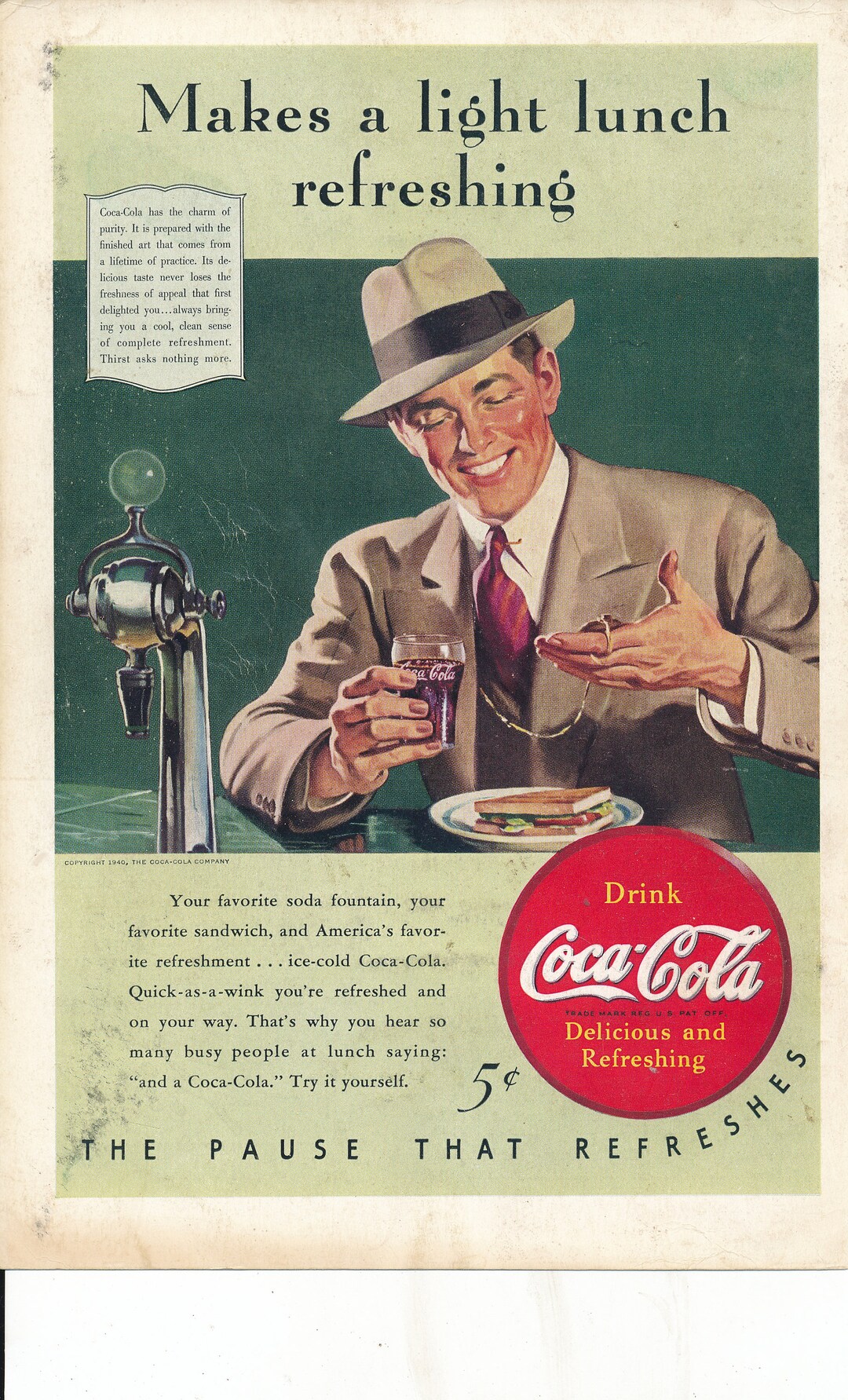 Coca-cola 2 Magazine Ads 1940 and 1958 - Etsy