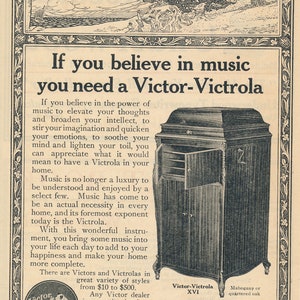 Vintage 3 Victor-victrola Magazine Print Ads From the 1910's - Etsy