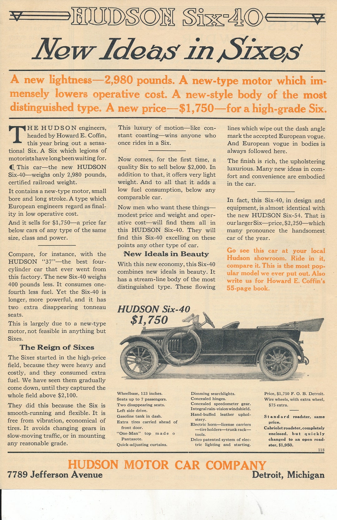3 Vintage Hudson Auto Print Ads From the 1910's - Etsy