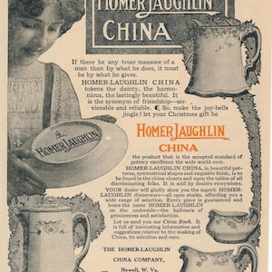 Homer Laughlin China Company Magazine Print Ad's Lot of 3 From the 1890 ...