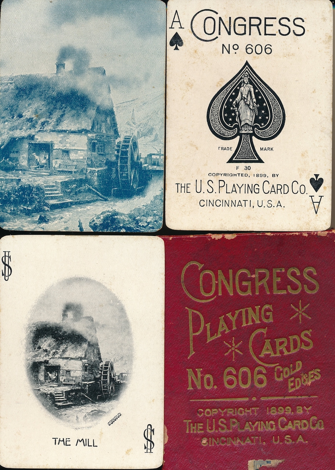 Congress Playing Cards No. 606 Gold Edges Copyright 1899 the US Playing ...