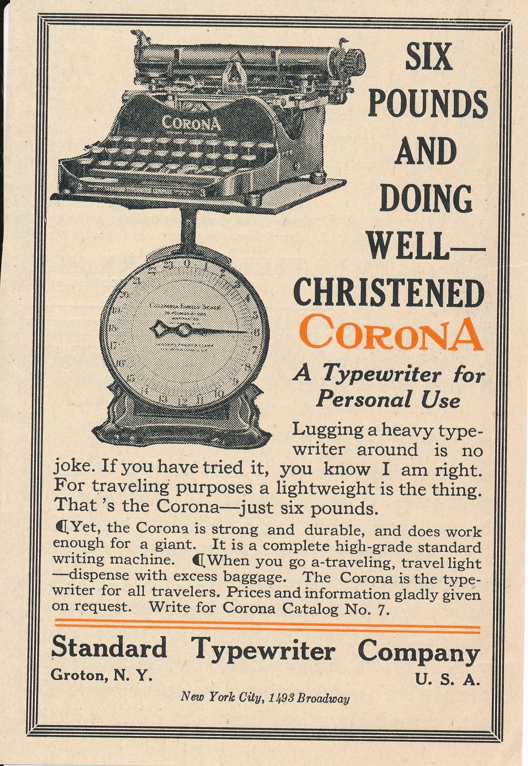 5 Vintage 1900's Typewriter and Office Equipment Magazine Print Ads For ...