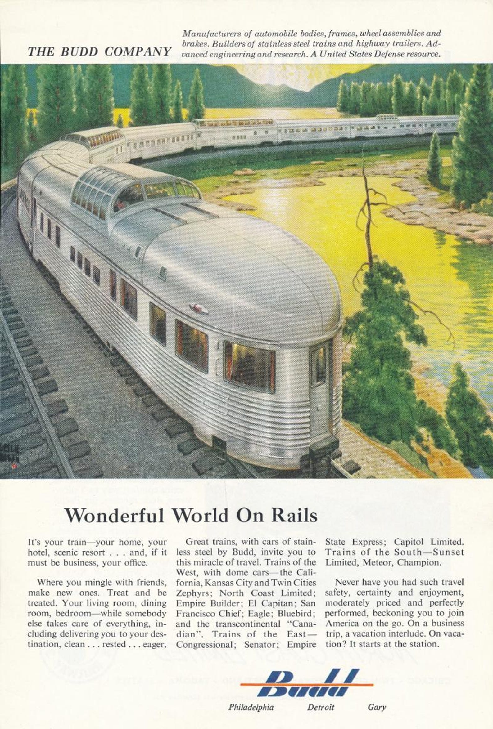 Budd Railcar Company 3 Magazine Print Ad's for New Passenger Trains Being Built - Etsy