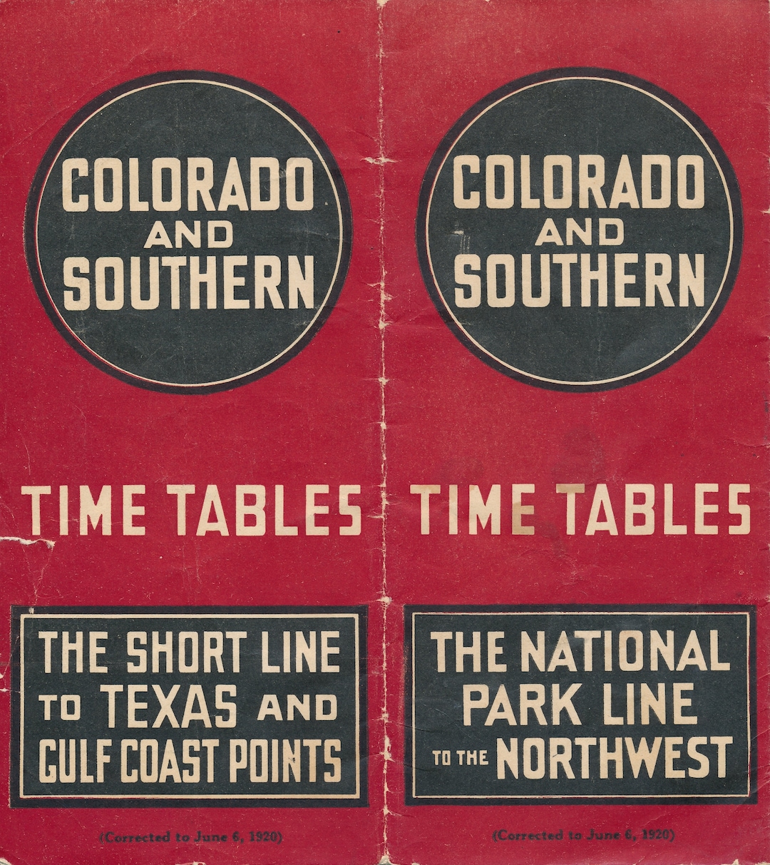 Colorado and Southern Railway Public Timetable Dated June 6, 1920 - Etsy