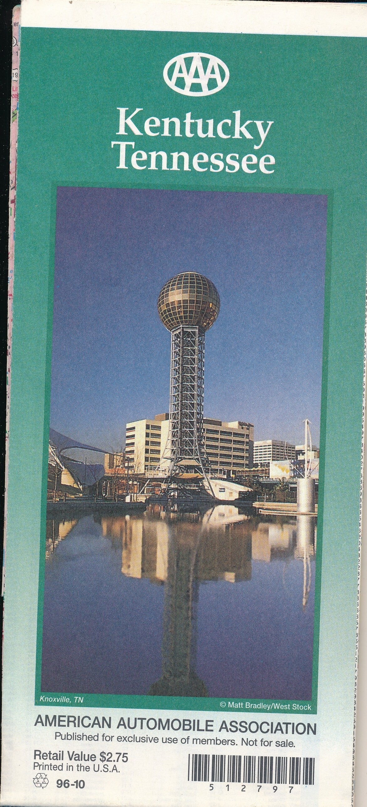 AAA Road Map of Kentucky and Tennessee 1996 Brand New - Etsy