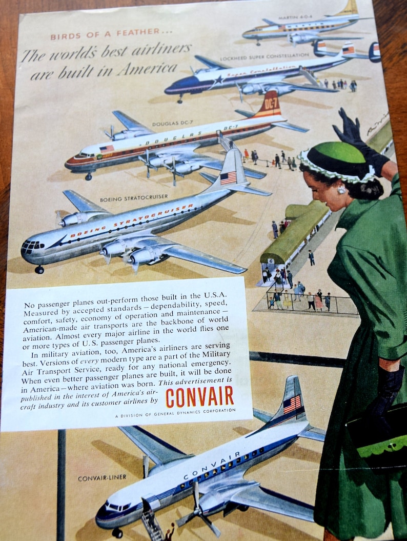 Airline Ads: Vintage Magazine Print Ad's 1900's Lot of 4 Airline - Etsy