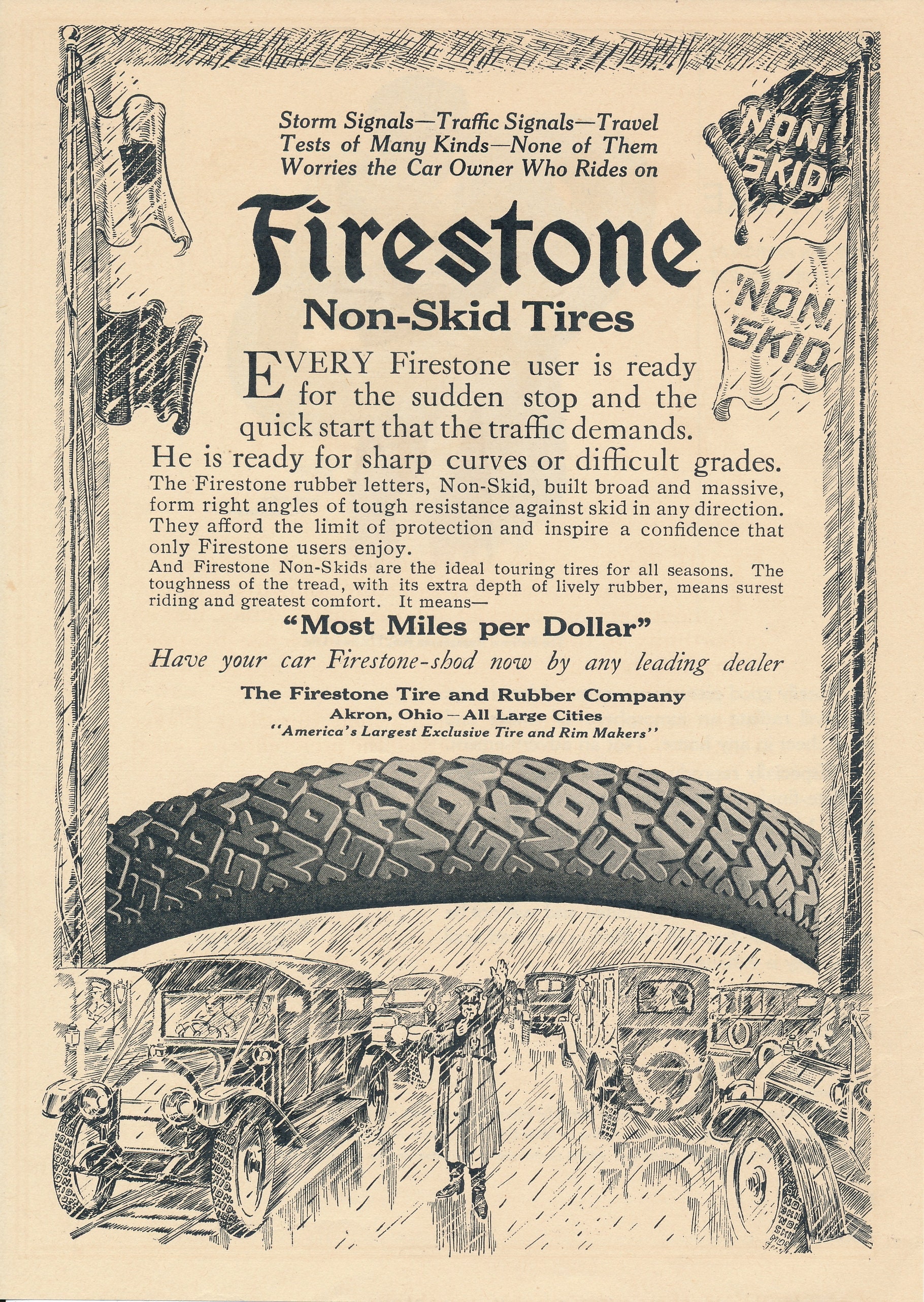 2 Vintage Print Ads for Firestone Tires 1910's and 1920's - Etsy