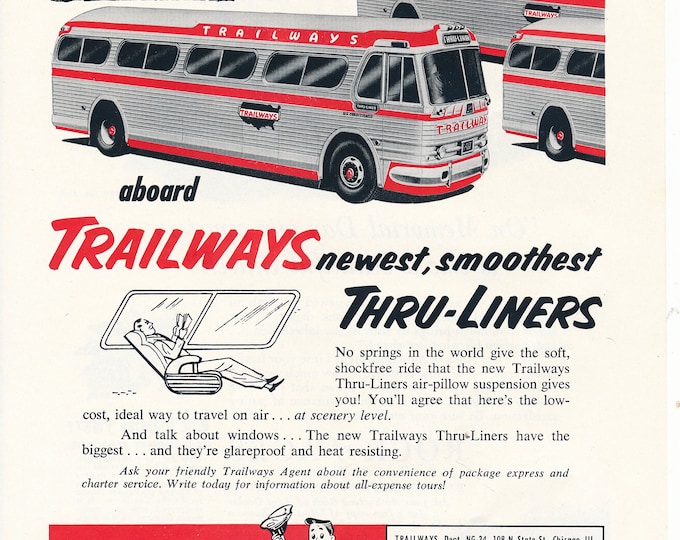 Santa Fe Trailways Bus System Circa 1940 Travel Poster - Etsy