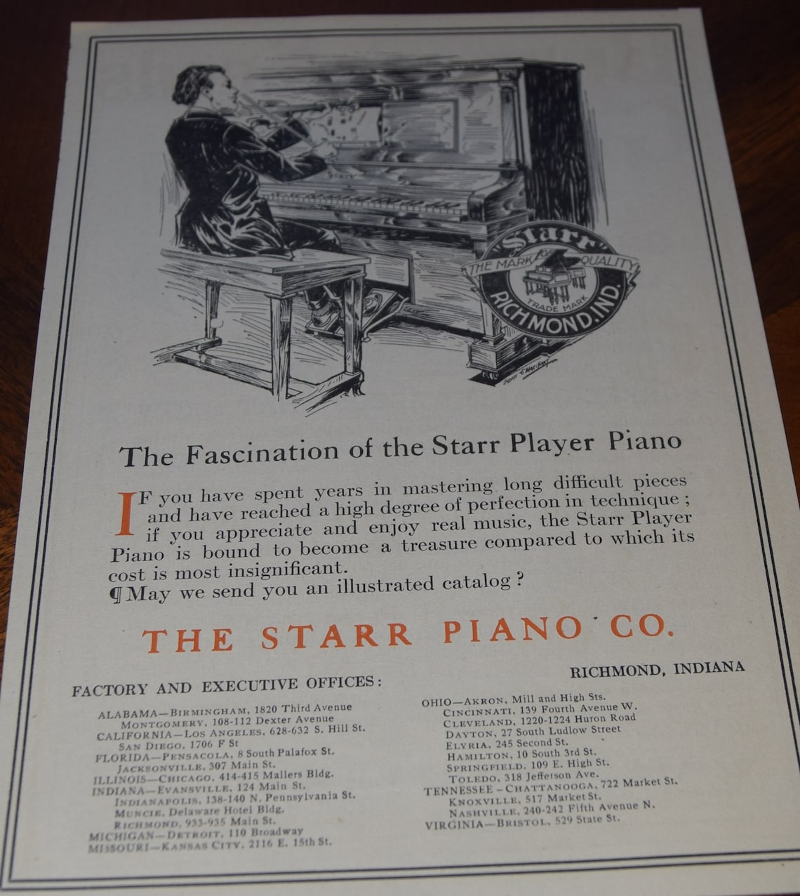 Vintage Magazine Print Ad's Early 1900's for Pianos Lot of 8 Assortment ...