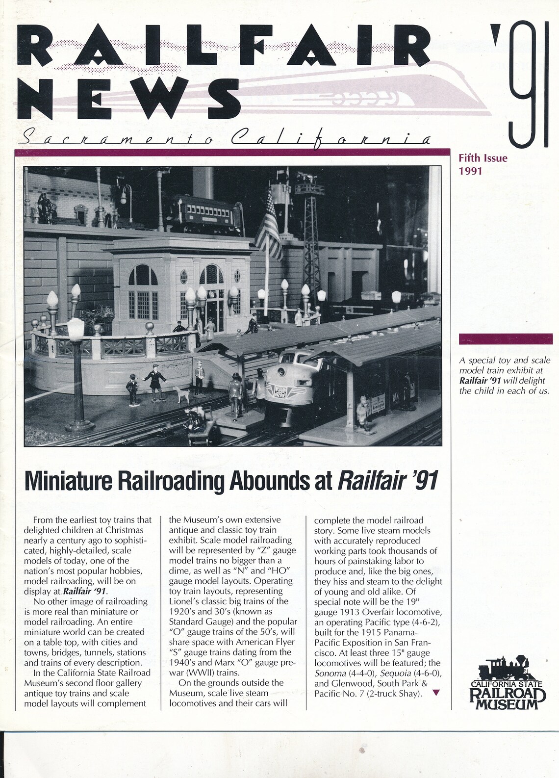 Union Pacific Employee Magazine Issue 3 1991 With Coverage on Railfair ...