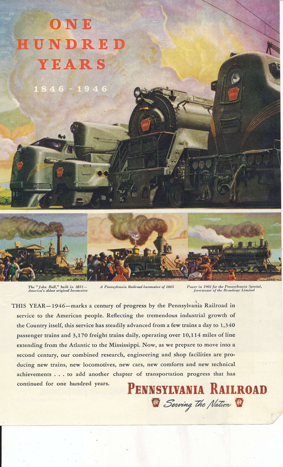 Pennsylvania Railroad 4 Magazine Print Ads From the 1940's - Etsy