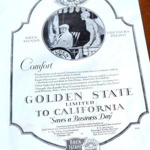 Southern Pacific Railroad 5 Vintage Magazine Print Ad's From 1930's ...