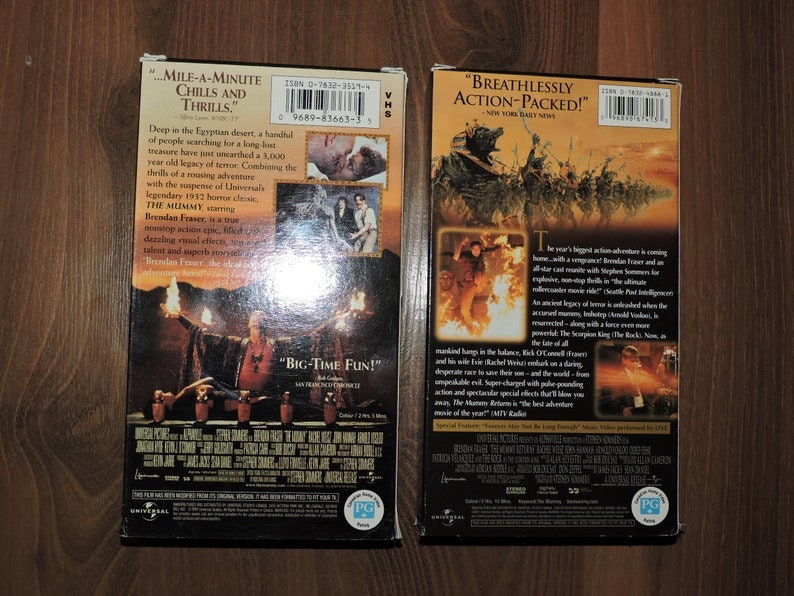 VHS the Mummy 1999 and the Mummy Returns 2001 - Etsy