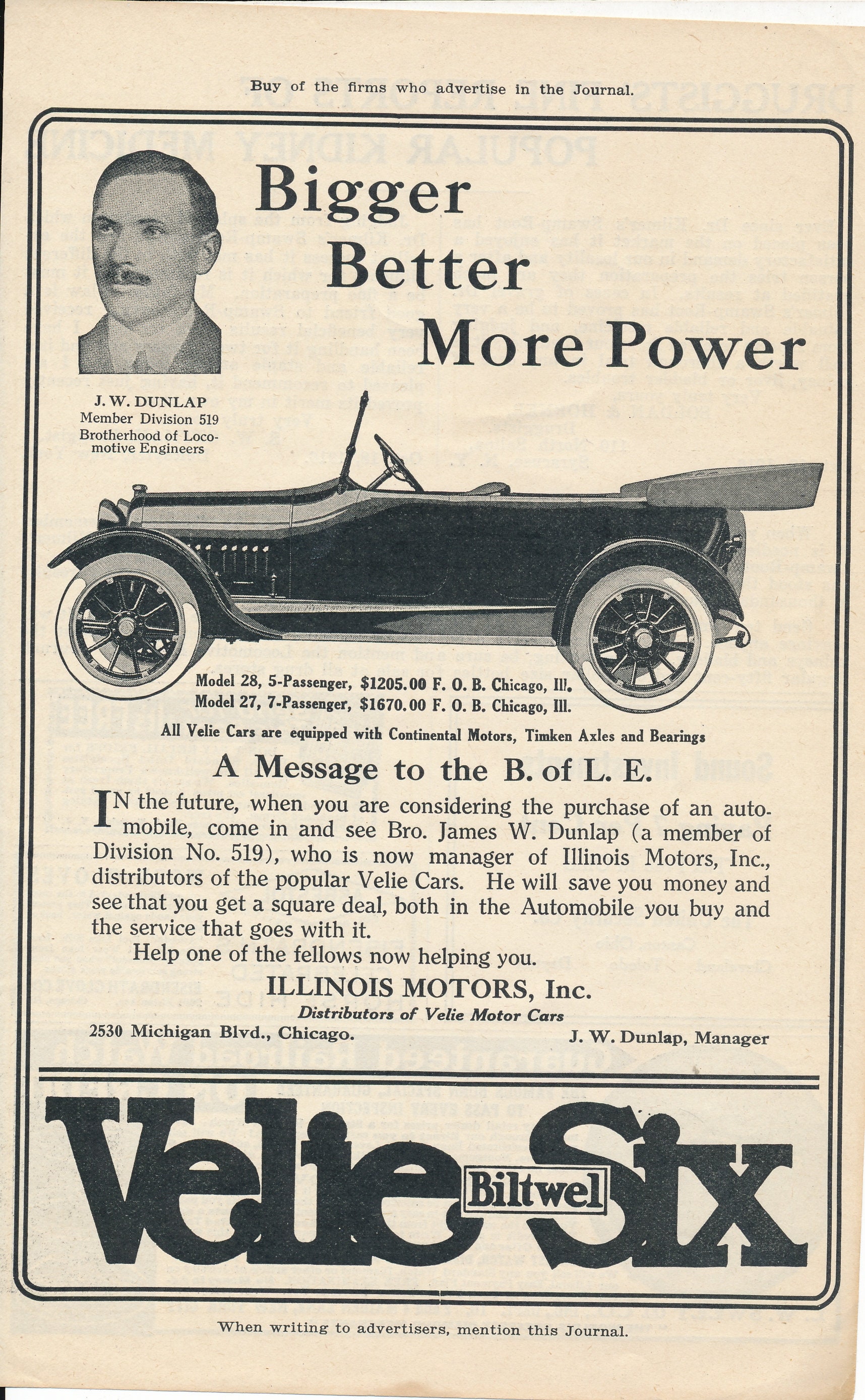Vintage Print Ad for the Velie Six Auto by Illinois Motors 1916 - Etsy