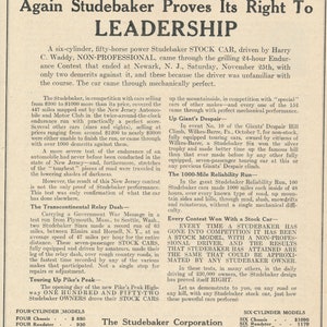 5 Vintage Studebaker Print Ads From the 1910's - Etsy