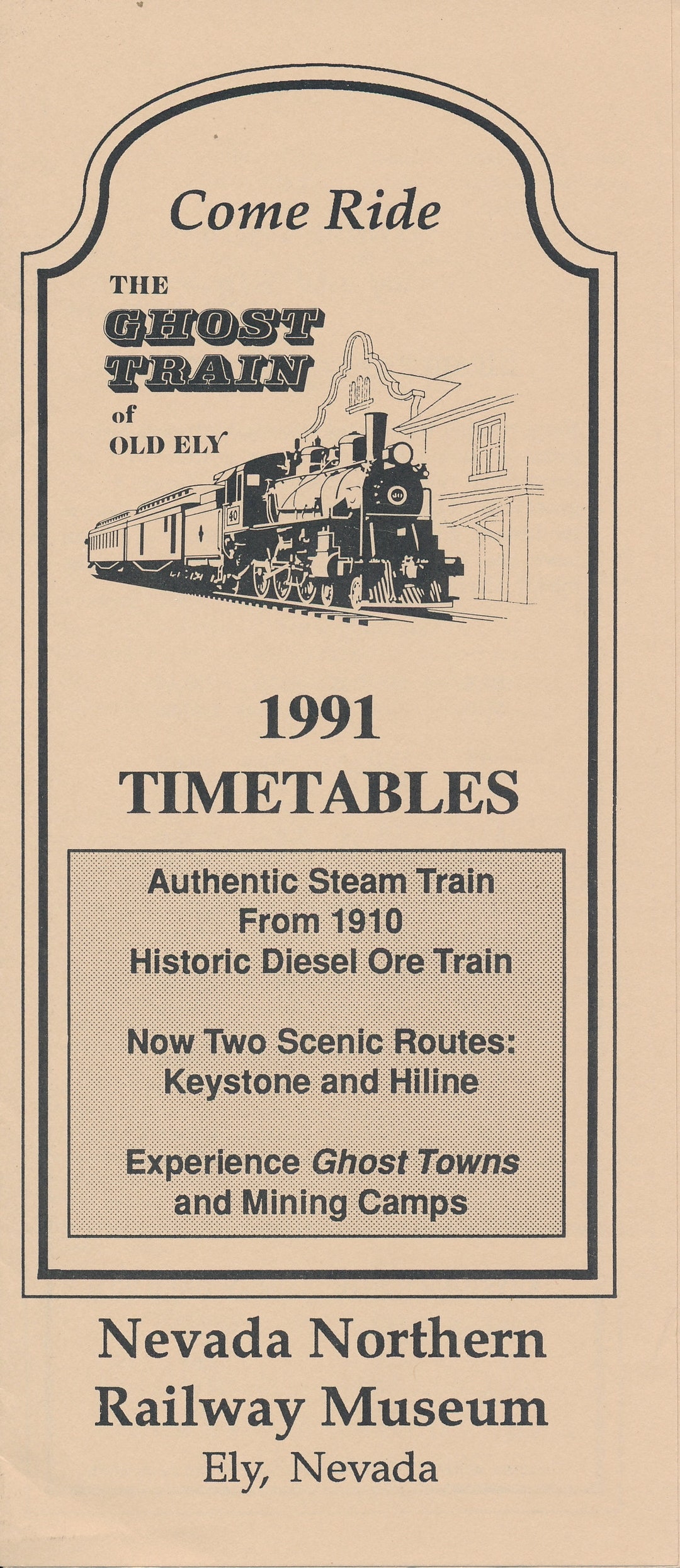 Nevada Northern Railway Lot of 5 Timetables - Etsy