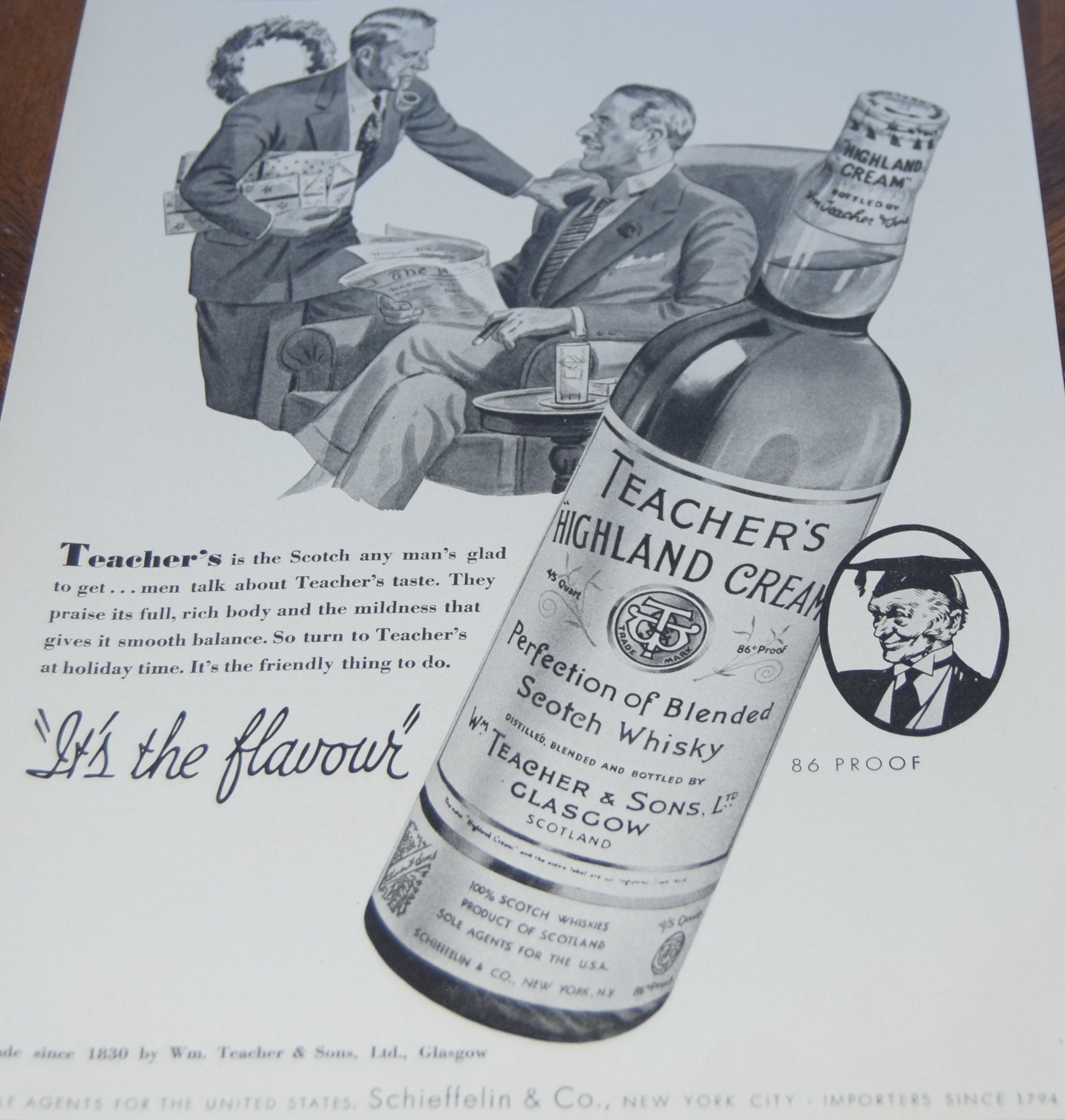 Vintage Alcohol Drinks Magazine Print Ad's Approx. 10 X 13 From the Mid ...