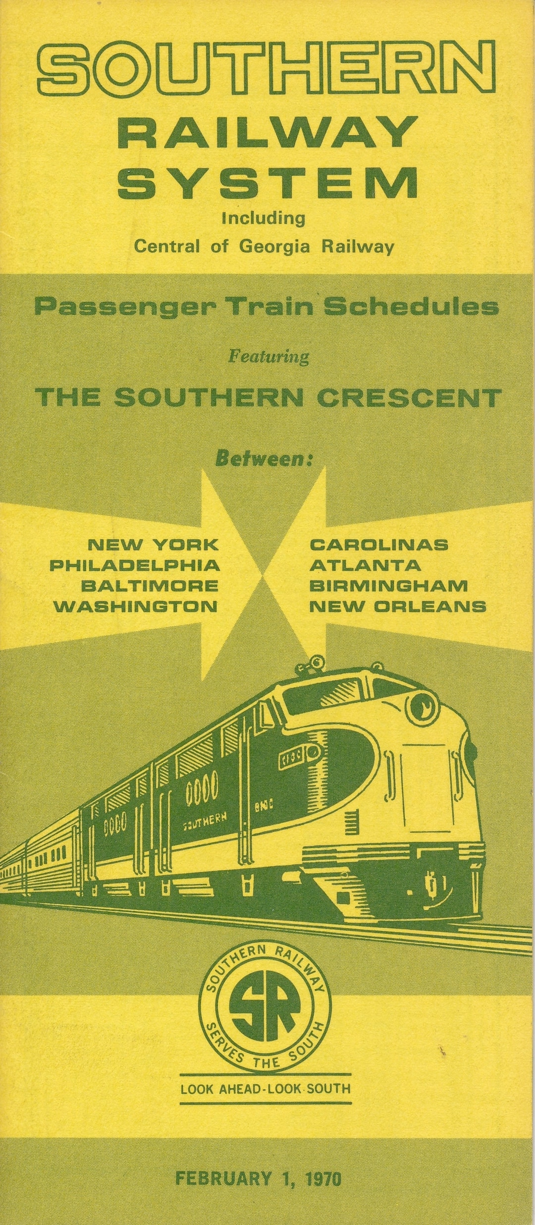 Southern Railway Public Timetable Dated February 1, 1970 - Etsy
