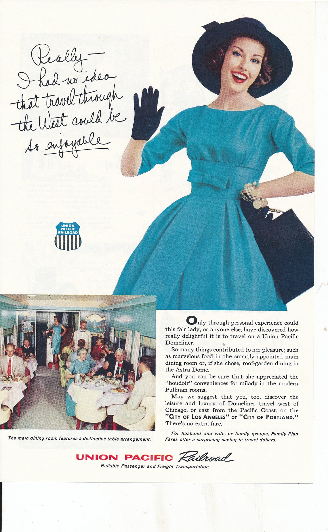 Union Pacific Railroad 5 Magazine Print Ads From the 1950's - Etsy