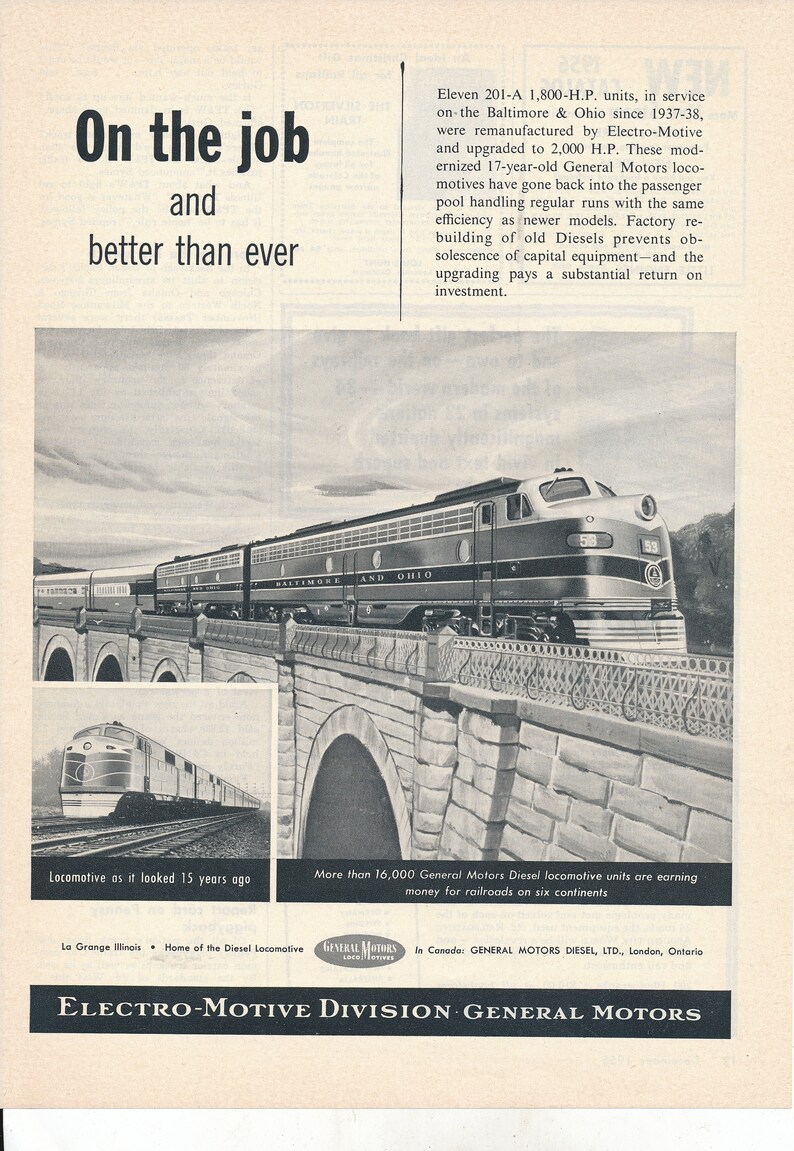 General Motors Locomotives by Electro-motive Division 2 Print Ads From ...