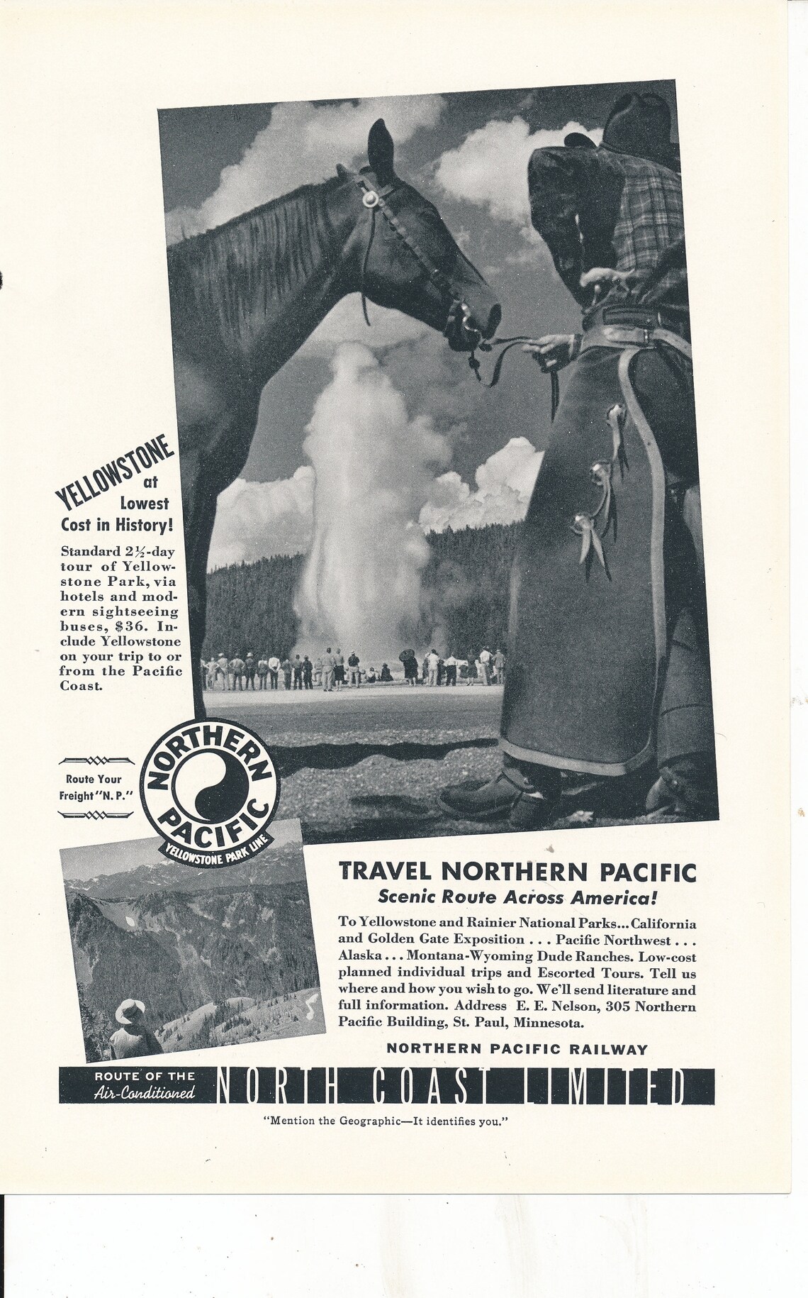 Northern Pacific Railway 3 Magazine Print Ads From the 1950's - Etsy