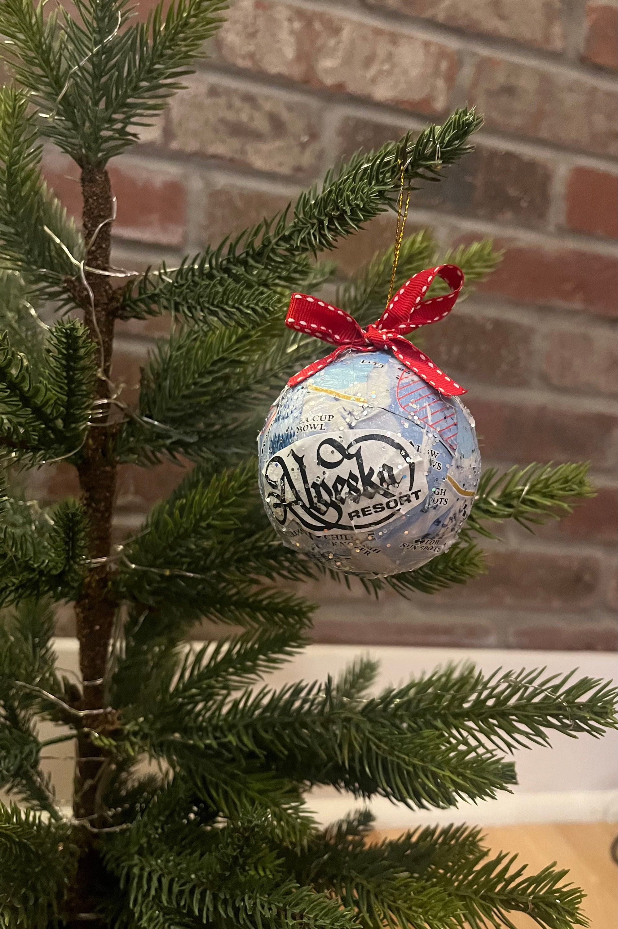 Alaska Ski Mountain Map Ornament Small - Etsy