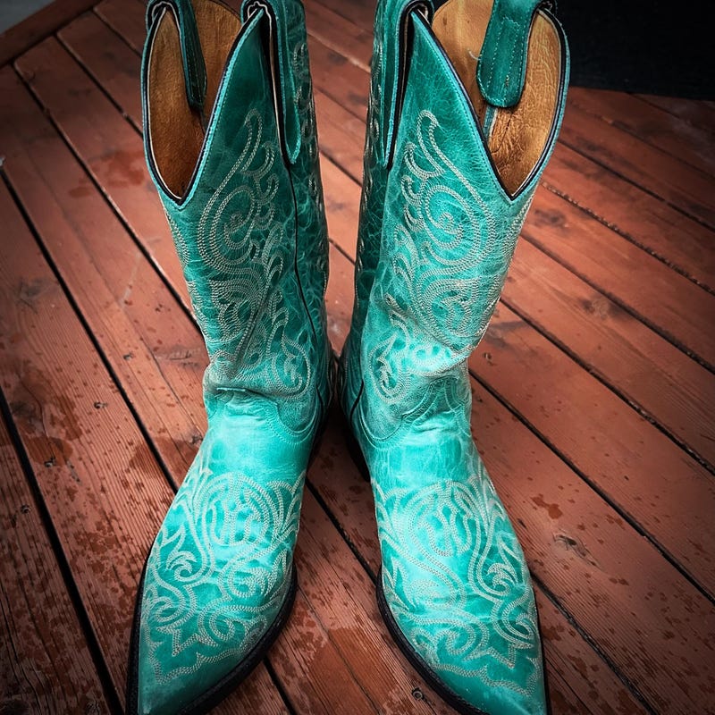 Turquoise Cowboy Boots - Etsy