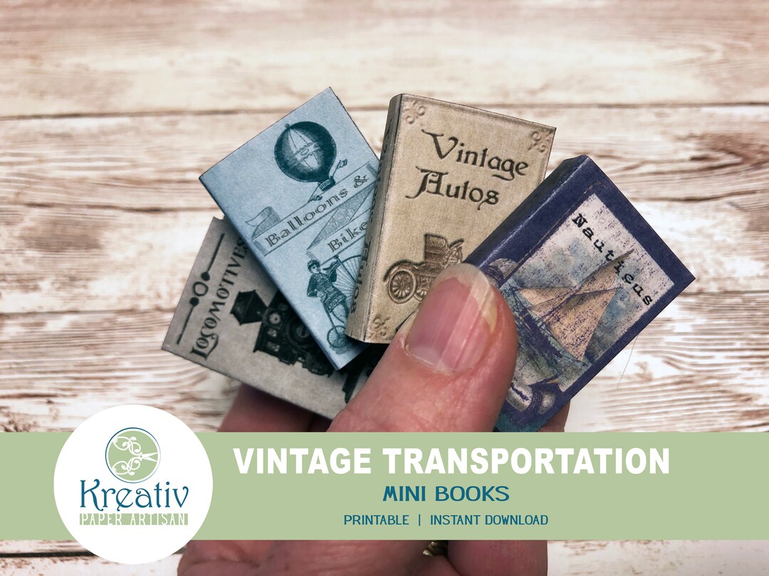 Vintage Transportation Mini Books, Gift for Him, Father's Day Gift ...