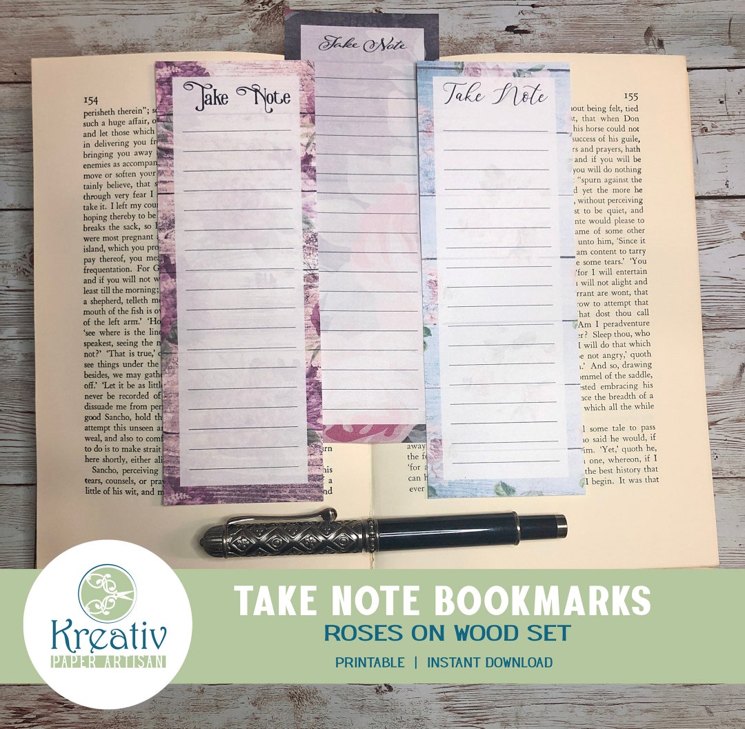 Rustic Roses Printable Bookmarks, Farmhouse Style (INSTANT DOWNLOAD) - Etsy