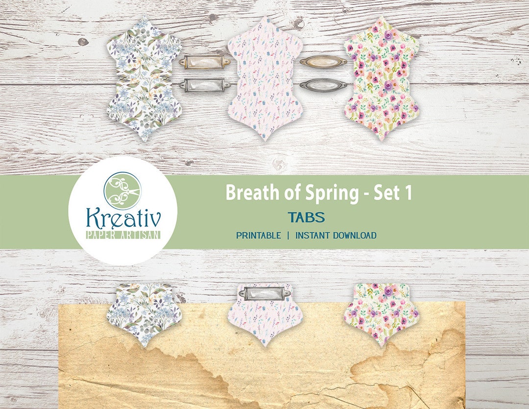 Printable Tabs, Breath of Spring, Set 1, Florals, Wildflowers, Spring ...
