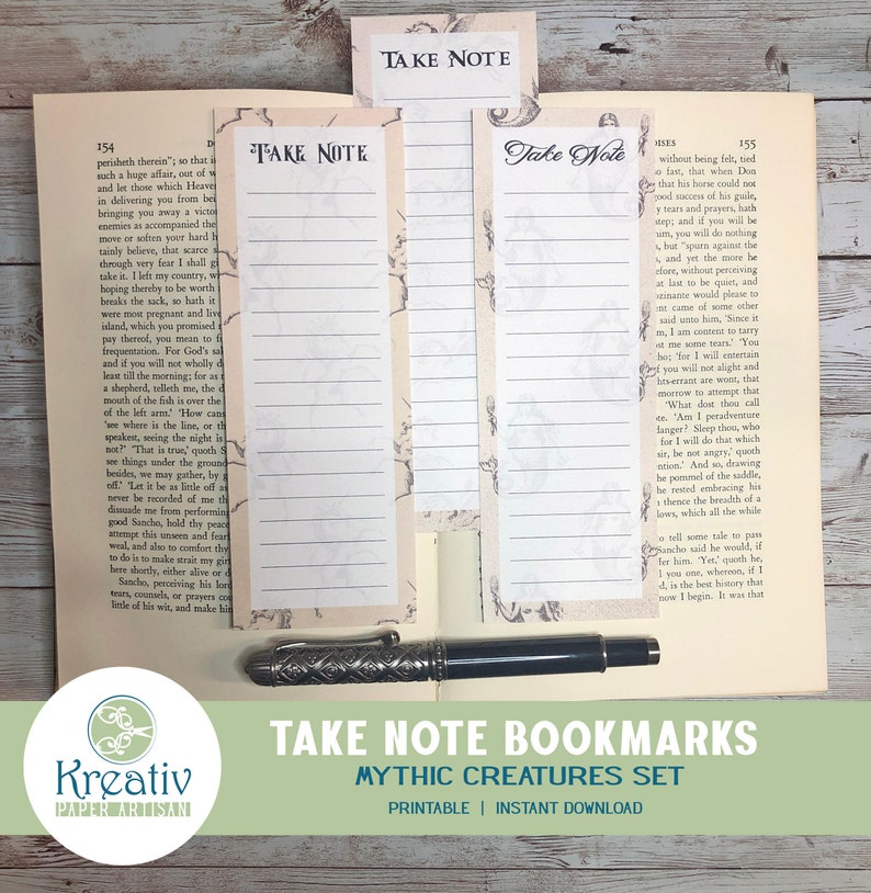 Printable Bookmarks, Take Note, Book Notes, Book Lovers Gift, Bookworm ...