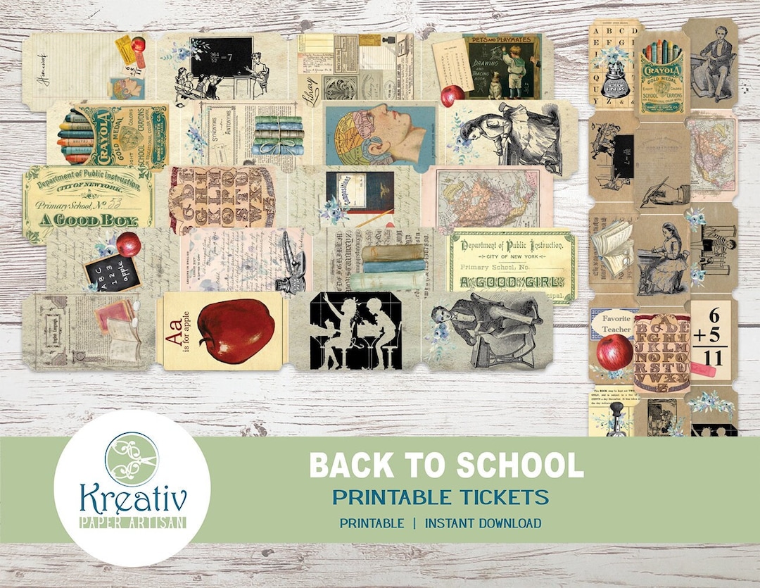 Back to School, Printable Tickets, Ephemera, Teacher, Graduation ...