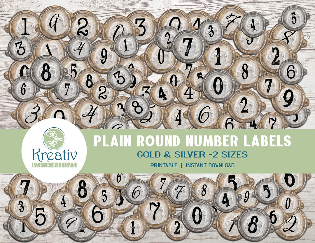 Round Number Labels, Vintage Numbers, Steampunk, Nameplates, Shabby ...