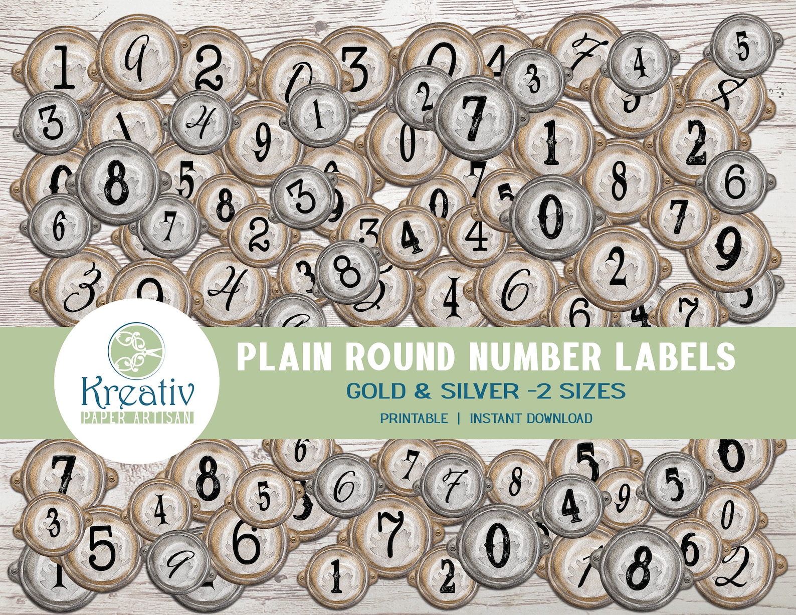 Round Number Labels, Vintage Numbers, Steampunk, Nameplates, Shabby ...