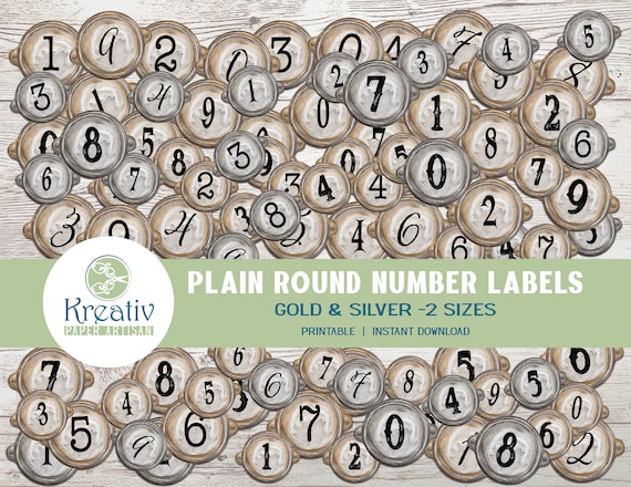 Round Number Labels Vintage Numbers Steampunk Nameplates - Etsy