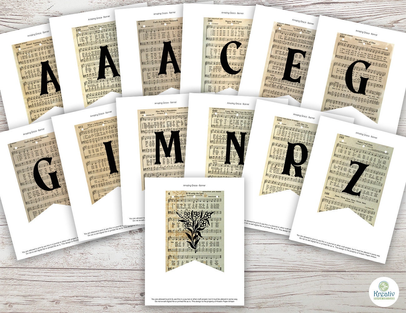 Amazing Grace Banner, Printable Hymnal Pages, Christian Faith, Home ...