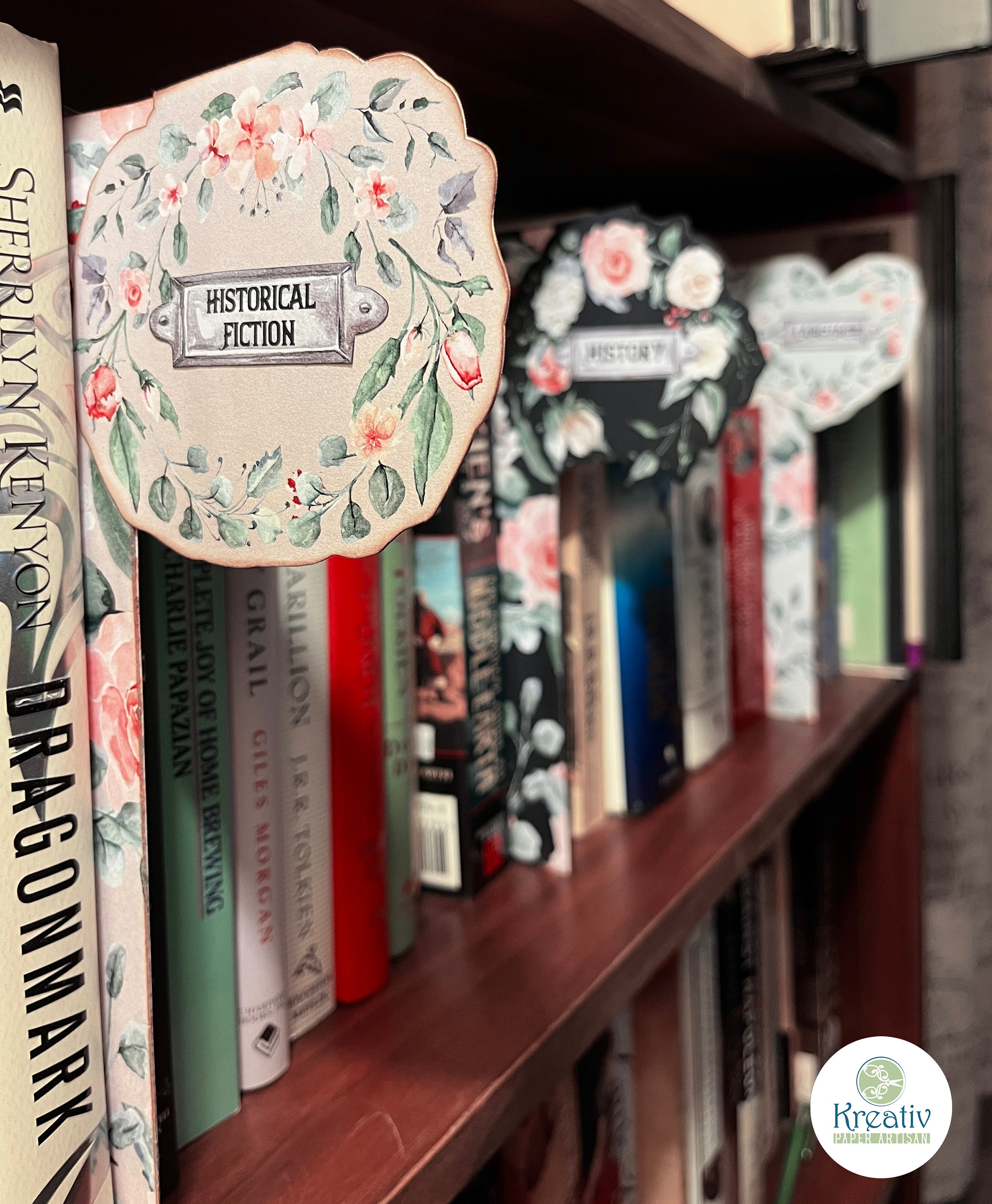 Floral Library Dividers Book Genres Book Lover Gift - Etsy