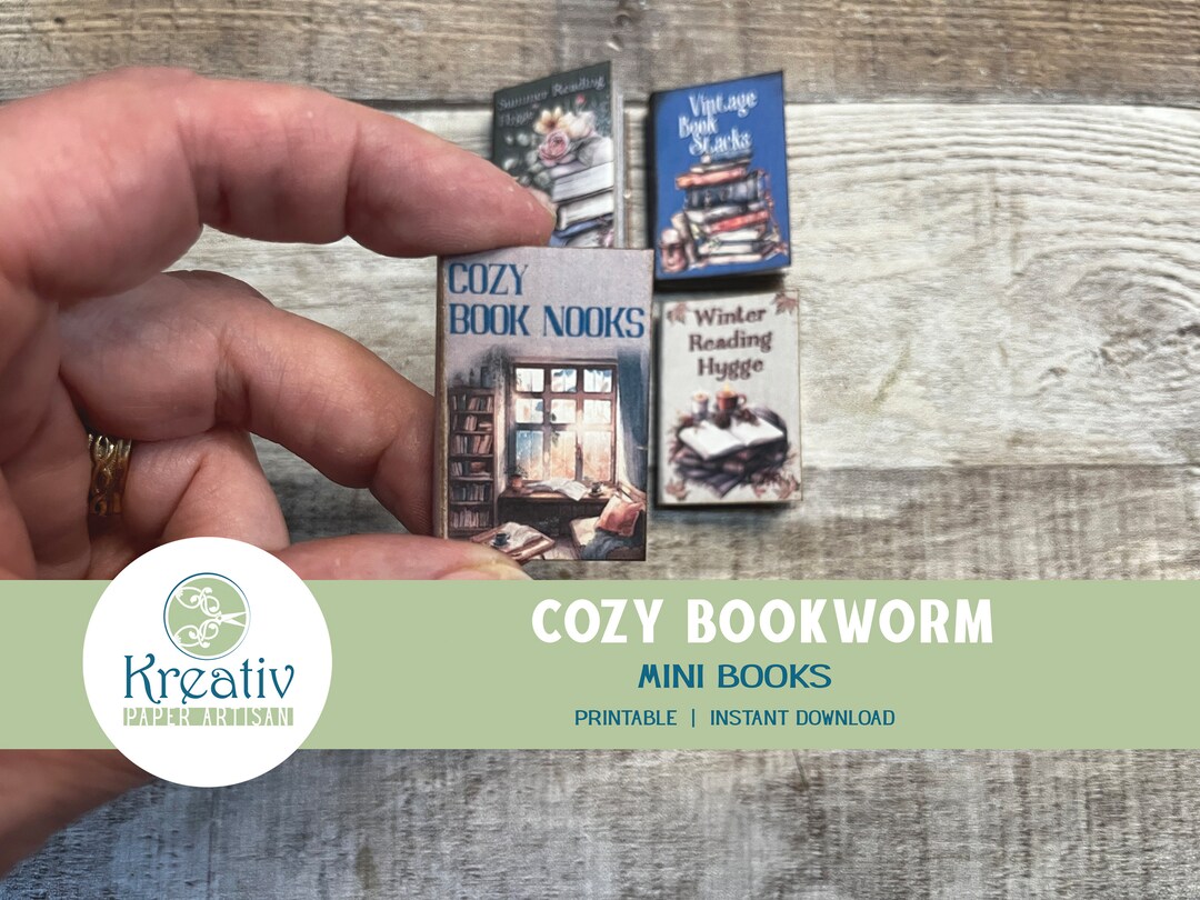 Cozy Bookworm Mini Books, Book Lover, Reading, Hygge, Summer, Winter ...