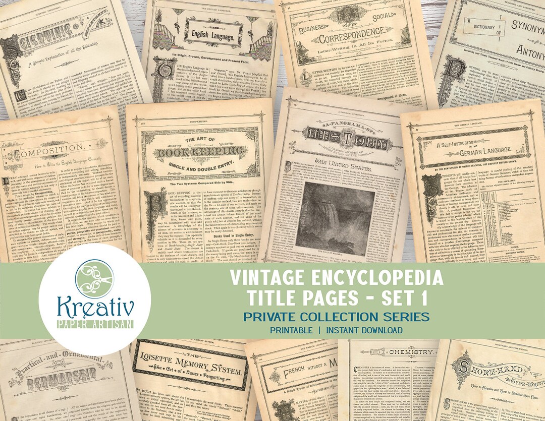 Vintage Encyclopedia Title Pages, Private Collection Series, 1902 ...