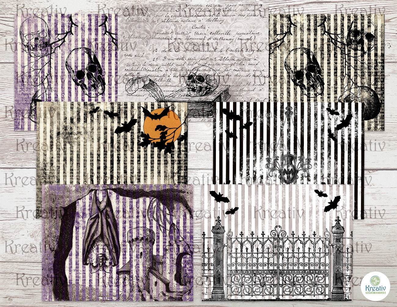 Gothic Printable Papers Digital Paper Halloween Spooky - Etsy