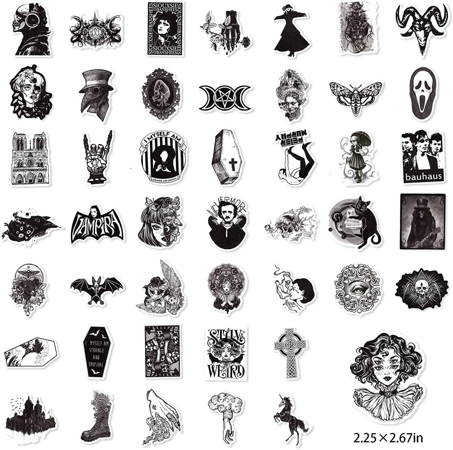 Gothic Goth Stickers Sticker Packs Vinyl Stickers | Etsy