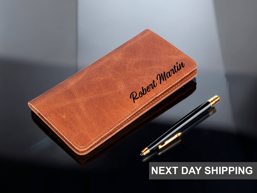 Checkbook Cover Leather, Men's Slim Checkbook Covers, Personalized ...