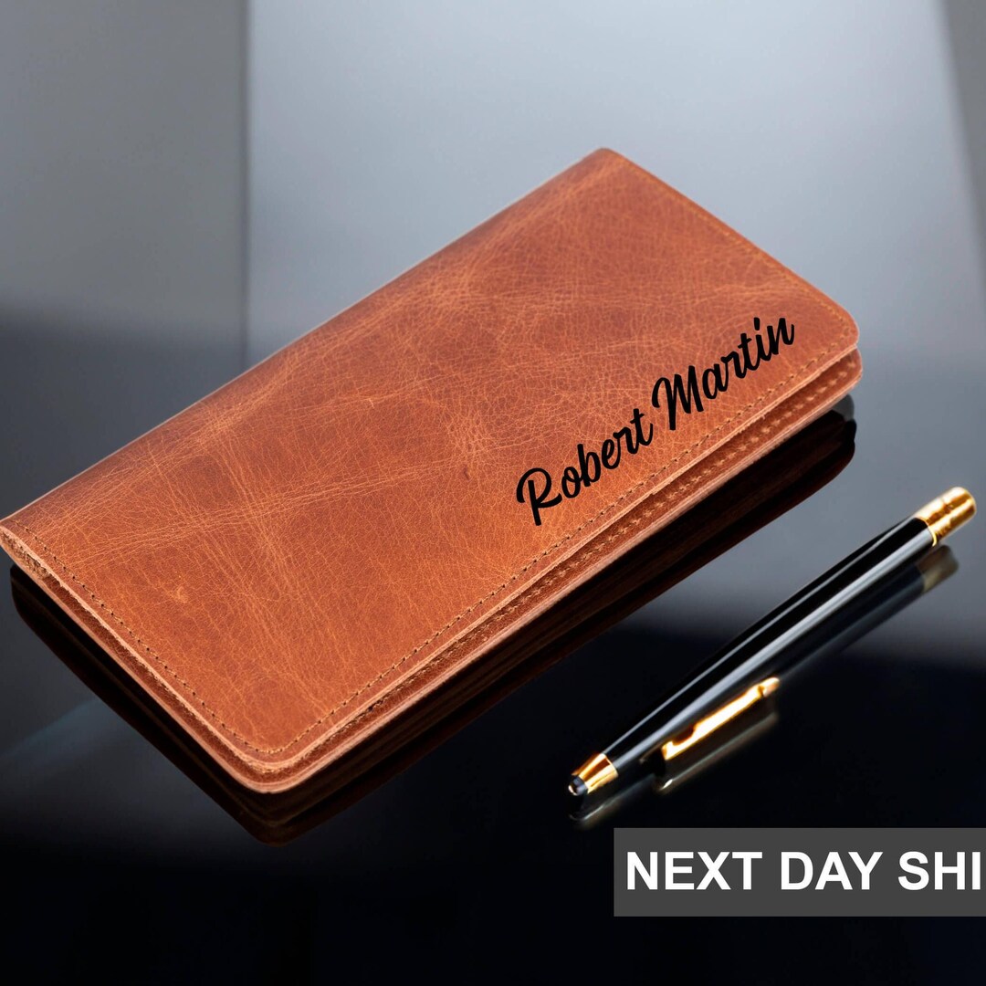 Checkbook Cover Leather, Men's Slim Checkbook Covers, Personalized ...