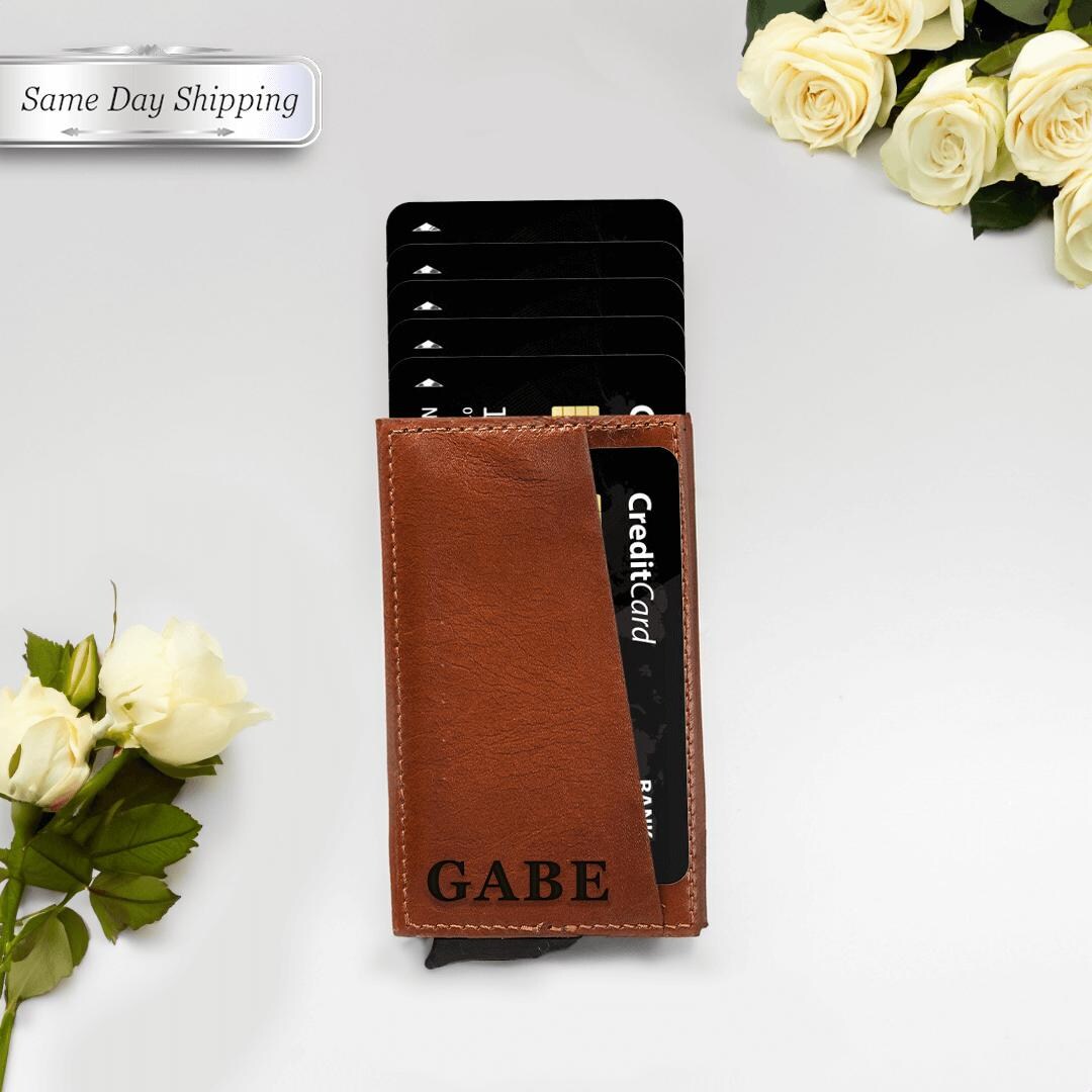 Leather Wallet, Pop-up Handmade Wallet, Personalized Man Wallet, Woman ...