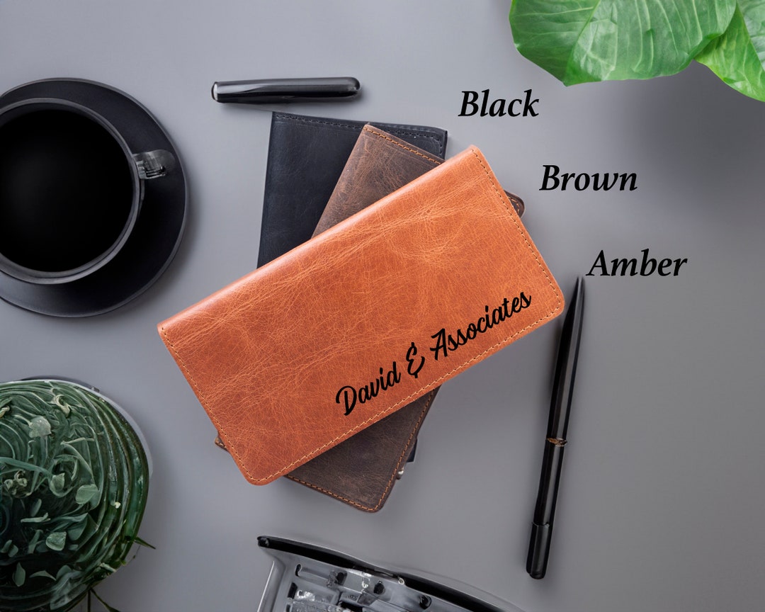 Slim Checkbook Covers Men, Leather Checkbook Cover, Personalized ...