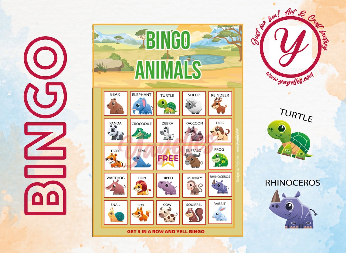 Animales juego de bingo juegos de cumpleaños animales Bingo - Etsy España